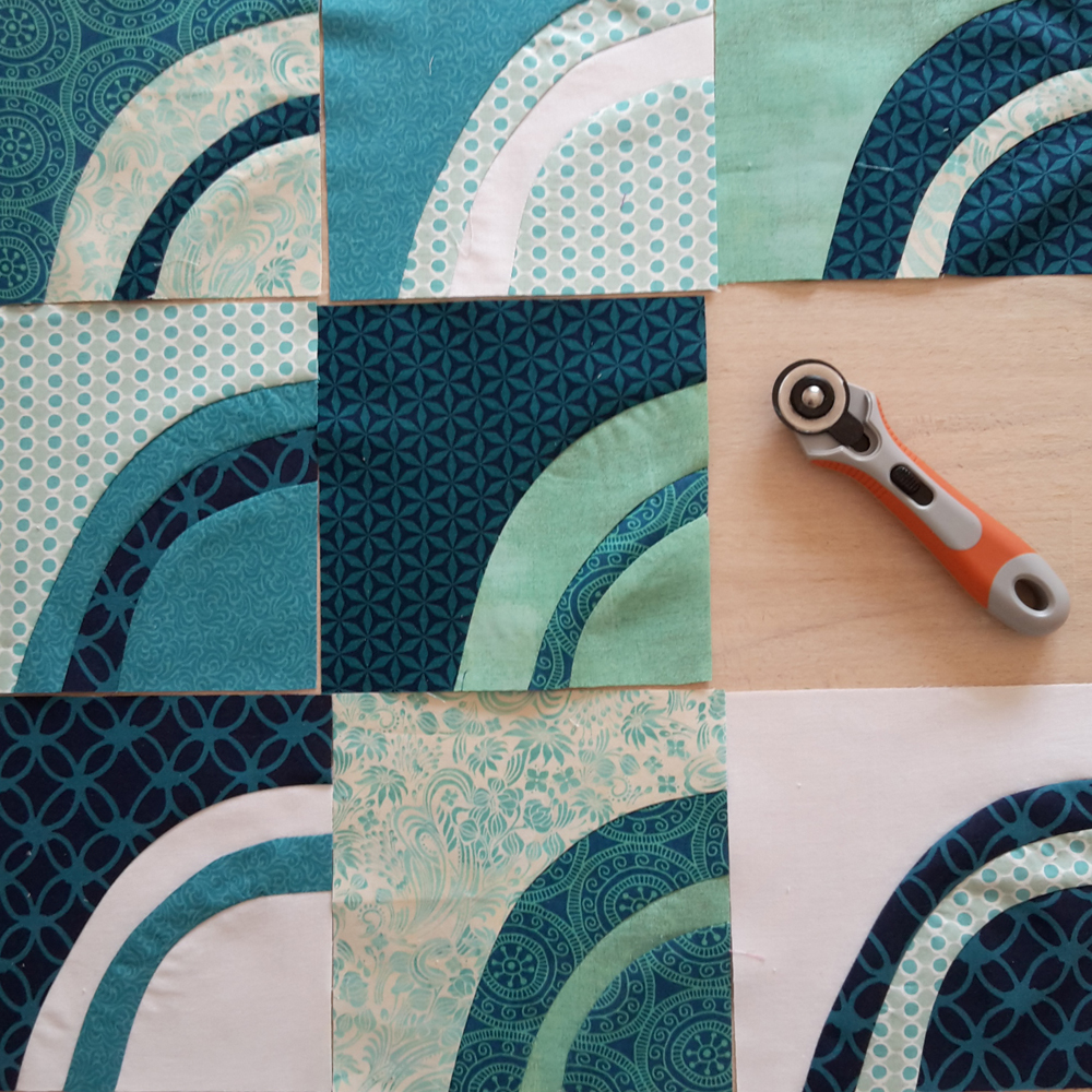 Eight Improv Bullseye Blocks | Block Lotto